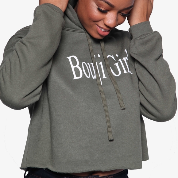 Tops | Military Cropped Hoodie Bouji Girl | Poshmark